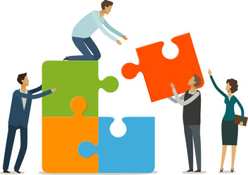 Teamwork horizontal Royalty Free Vector Image - VectorStock