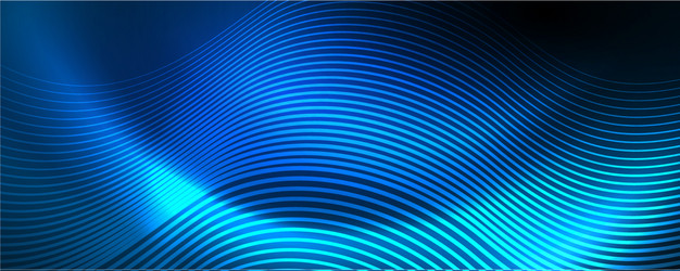 Trendy neon blue abstract design with waves Vector Image