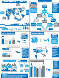 Infographic demographics 5 blue Royalty Free Vector Image
