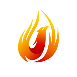 Fire phoenix logo design Royalty Free Vector Image