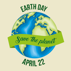 World planet earth with ribbon frame Royalty Free Vector