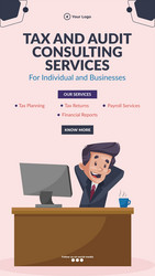 Tax and audit consulting services portrait banner Vector Image