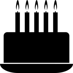 Birthday cake silhouette on stand Royalty Free Vector Image