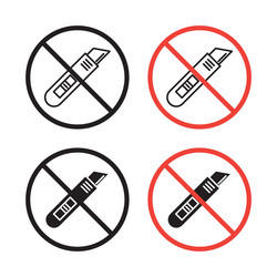 Do not cut icon set ban cutter logo symbol Vector Image