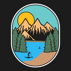 Disc golf vintage badge sticker and t-shirt design