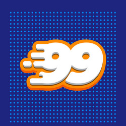 Number 99 speed line icon Royalty Free Vector Image