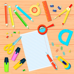Office supplies funny flat collection Royalty Free Vector