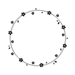 Aesthetic floral frame cute round border for card Vector Image