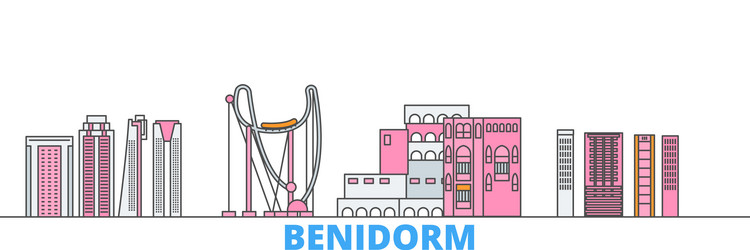 Benidorm silhouette skyline spain Royalty Free Vector Image