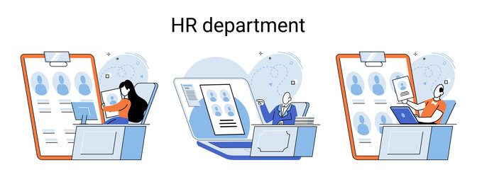 Hr human resources department work manager Vector Image
