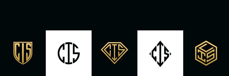 Initial letters bgd logo designs bundle Royalty Free Vector