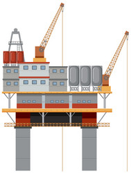 Oil drilling rig isolated Royalty Free Vector Image