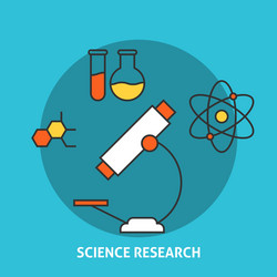 Science and laboratory concept in circle Vector Image