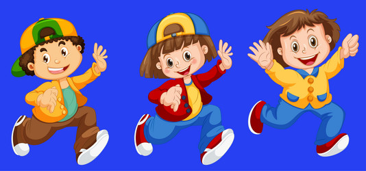 Set of happy people character Royalty Free Vector Image