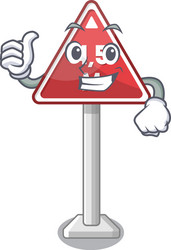 Grinning height limit on cartoon side road Vector Image