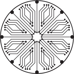 Circuit design symbol logo technology Royalty Free Vector