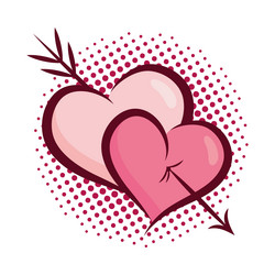 Love valentines day cupcake withn heart and arrow Vector Image