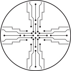 Circuit design symbol logo technology Royalty Free Vector