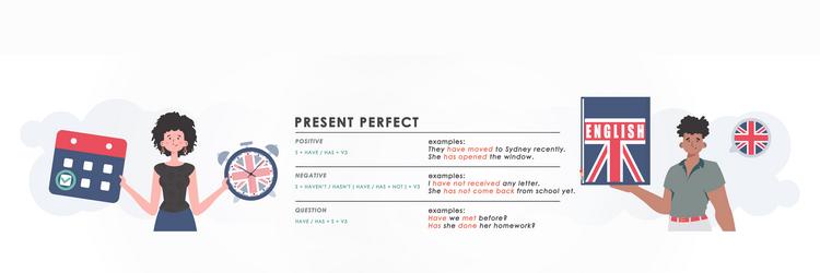 Present perfect rule for the study of tenses Vector Image