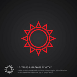 A big red sun icon red sun symbol Royalty Free Vector Image