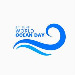 Paper style world ocean day blue background Vector Image