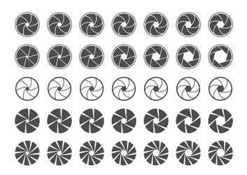 Aperture icon set with value numbers camera Vector Image