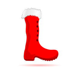 Red christmas boot greeting card template Vector Image