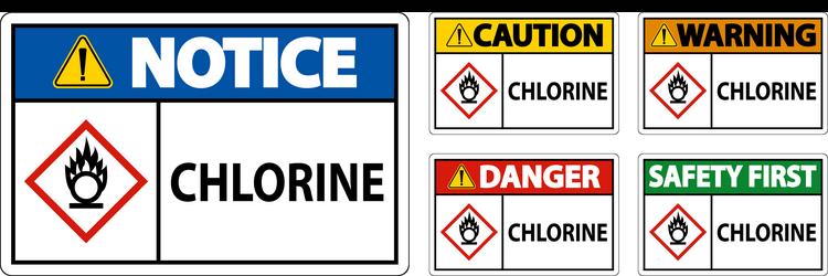 Safety first chlorine oxidizer ghs sign on white Vector Image