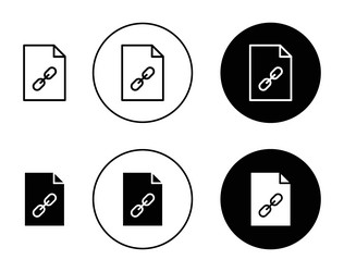 Document link icon set web file and copy symbol Vector Image