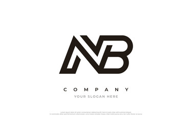 Initial letter nb monogram logo design Royalty Free Vector
