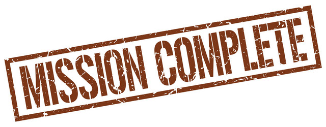 Mission complete stamp Royalty Free Vector Image