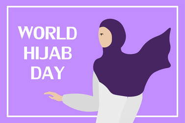 World hijab day muslim women in hijab Royalty Free Vector