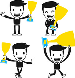 Funny cartoon helper man Royalty Free Vector Image
