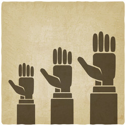 Hands up career symbol Royalty Free Vector Image