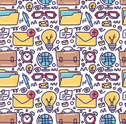 Doodle set business tools hand drawing Royalty Free Vector