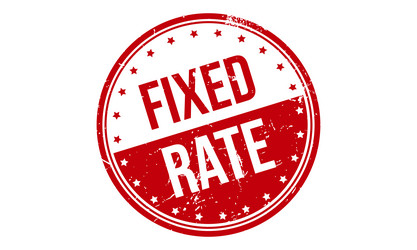 Fixed rate rubber stamp red rate rubber Royalty Free Vector