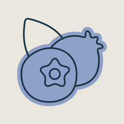 Forest berry sign blueberry grayscale icon Vector Image