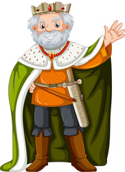 King wearing purple robe Royalty Free Vector Image