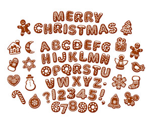 Melting chocolate alphabet cookies collection Vector Image