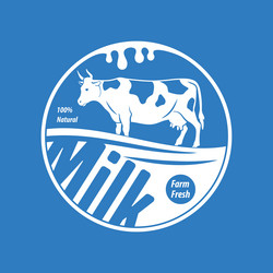 Natural milk logo design isolated on white Vector Image