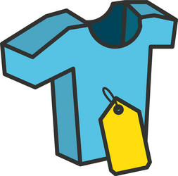 Shirt man with tag commercial Royalty Free Vector Image