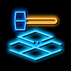 Tile hammer icon outline Royalty Free Vector Image