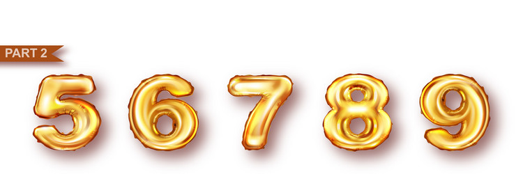 Yellow numerals golden metal numbers digitals Vector Image