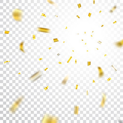 Gold confetti explosion on transparent background Vector Image