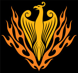 Phoenix bird ancient symbol of rebirth emblem Vector Image