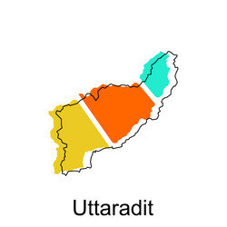 Prachin buri map of thailand design template Vector Image