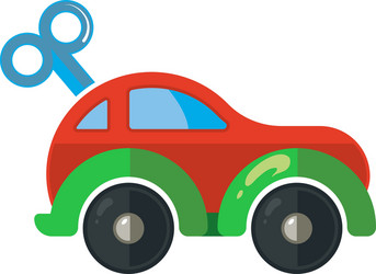 Cartoon toy wind up car Royalty Free Vector Image