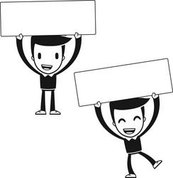 Funny cartoon helper man Royalty Free Vector Image