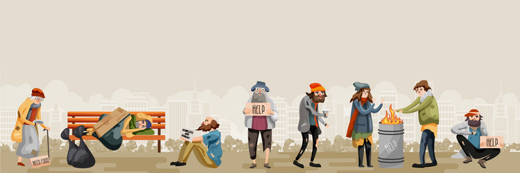 Hunger flat set Royalty Free Vector Image - VectorStock