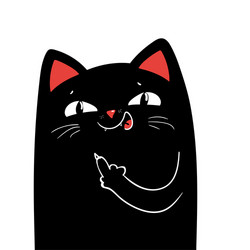 Middle finger black cat eps Royalty Free Vector Image